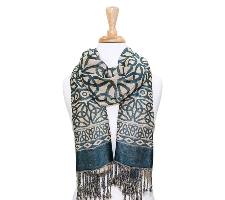 Trinity Knot Teal Blue Scarf 28"x70" – Taste Of Britain