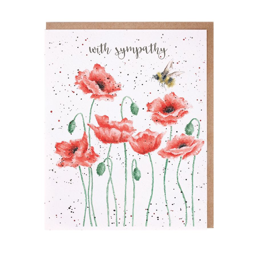 Wrendale Bees and Poppys Sympathy Card – Taste Of Britain
