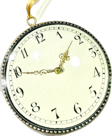 Decoration- 10cm Clock Round Metal Decoration – Taste Of Britain