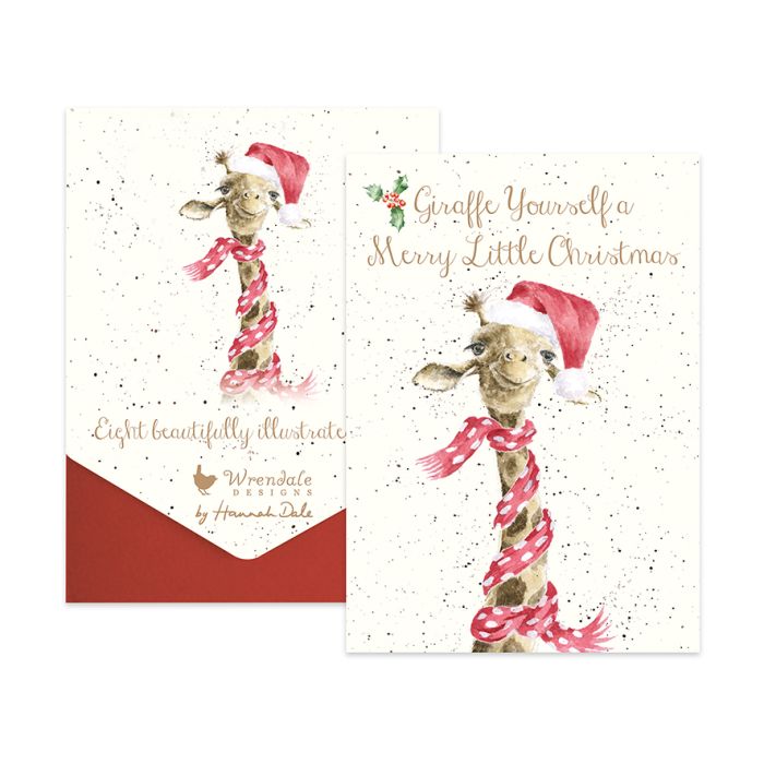'Merry Little Christmas' giraffe Card Pack OF 8 – Taste Of Britain