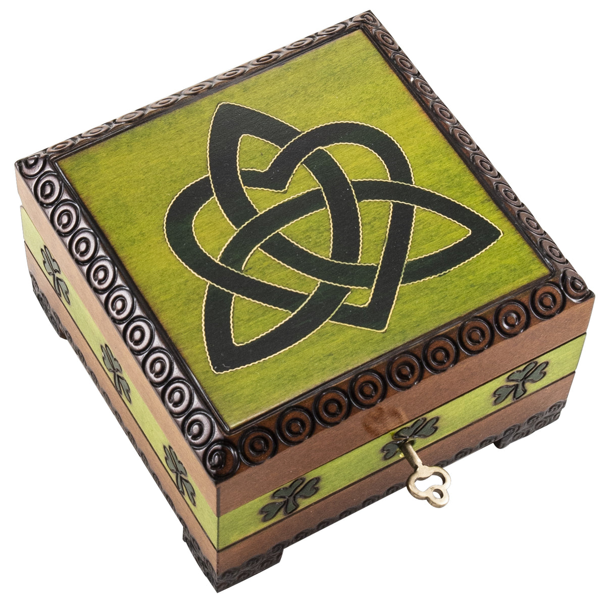 Celtic Wooden Box with Key to Lock – Taste Of Britain