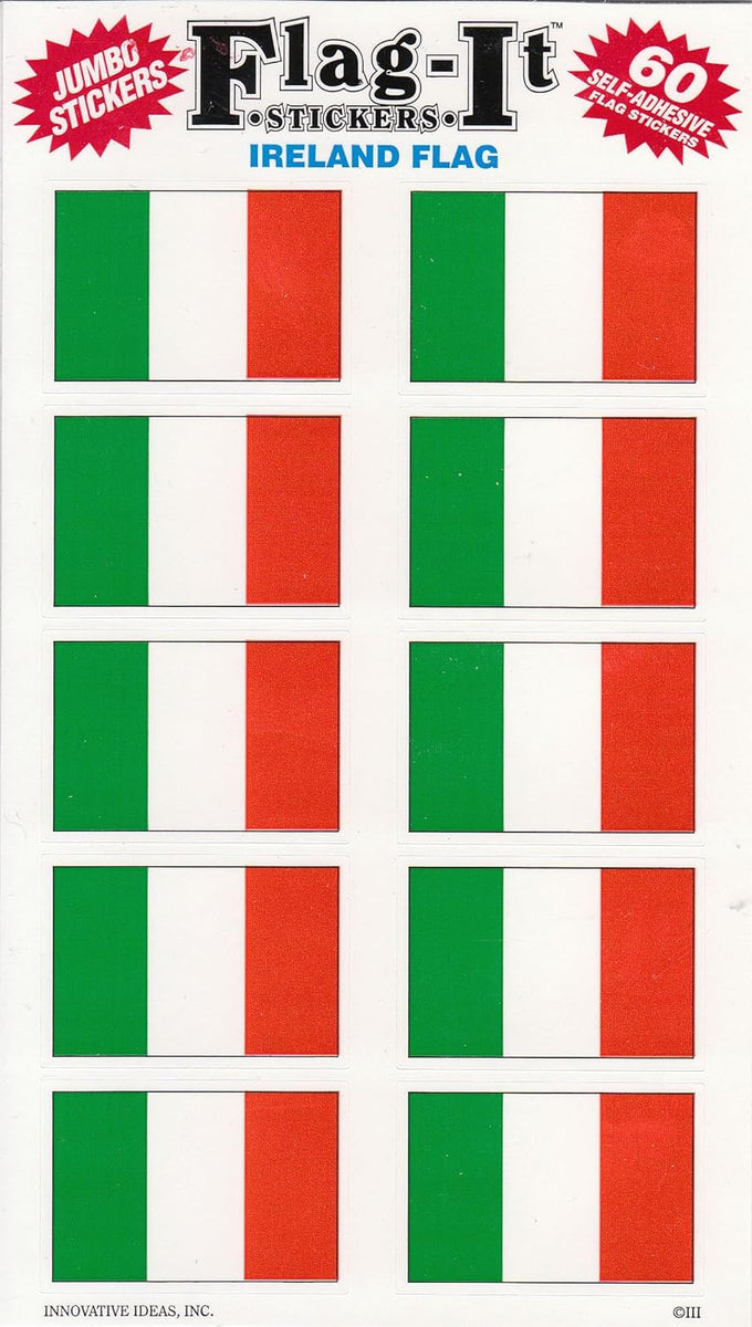 Irish Flag Stickers 60 pack – Taste Of Britain
